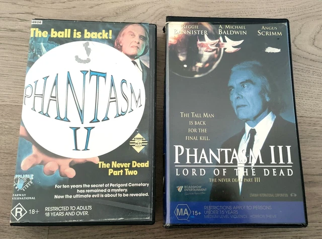 PHANTASM II & III Bundle VHS x 2 PAL ROADSHOW ENTERTAINMENT VIDEOS 1979 ...