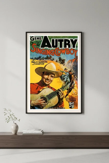 🎸 GENE AUTRY - The Singing Cowboy (1936) Vintage Poster 24x36” - Hi-Res ...