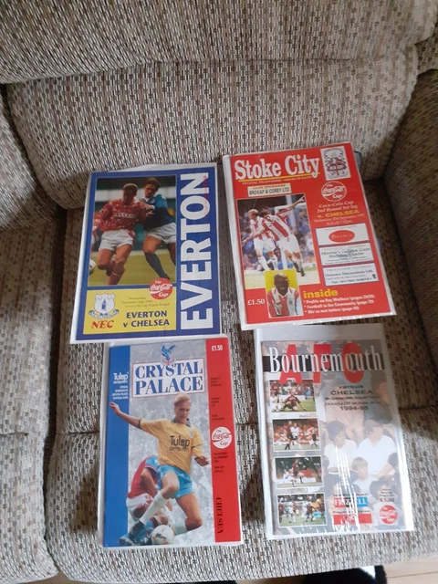 CHELSEA FC 8 football programmes rounds in the Coca Cola Cup 90's £3.00 ...