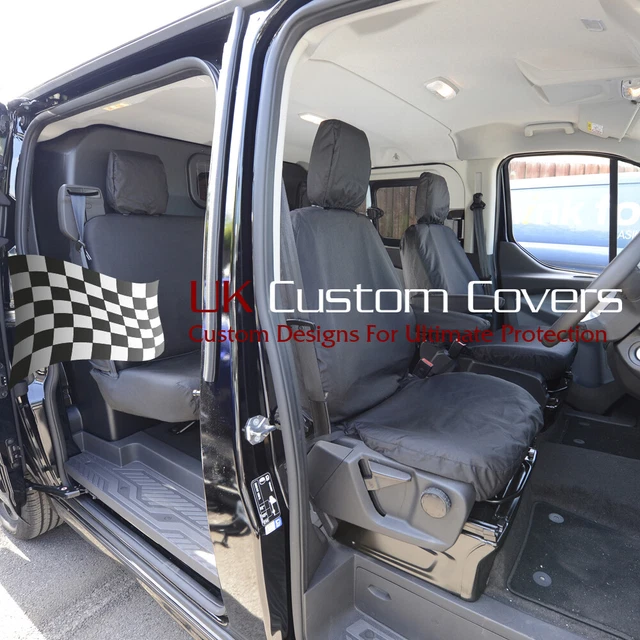 FORD TRANSIT CUSTOM Sport Front & Rear Seat Covers (2013 Onwards) Black ...