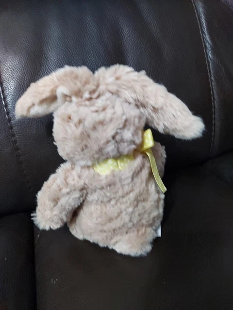 WAITROSE BUNNY RABBIT Teddy Plush Soft Toy Yellow Spotted Ribbon Bow ...