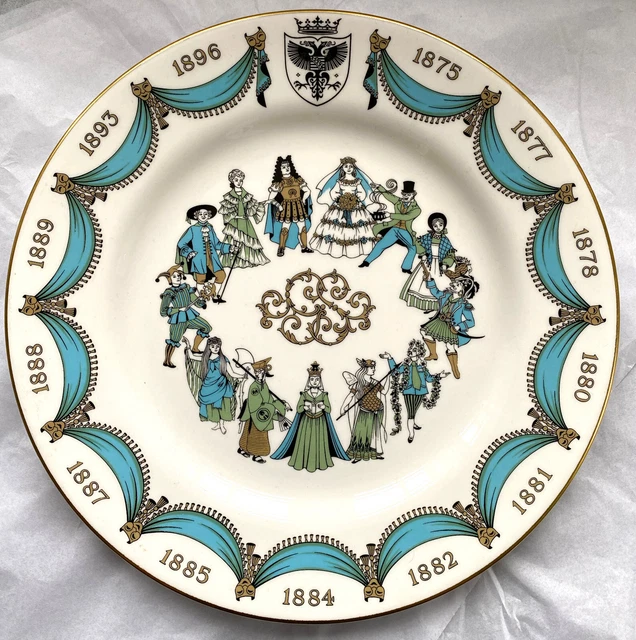 SPODE BONE CHINA The D'Oyly Carte Plate 1975 commemorative Gilbert ...