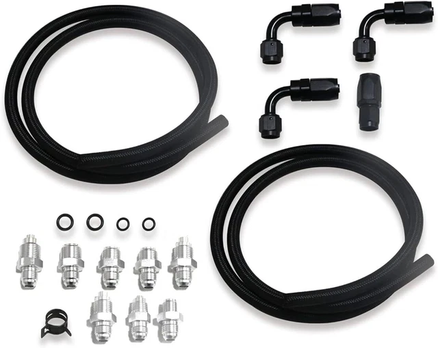 UNIVERSAL POWER STEERING Pump Hose Kit Replace for GM LS Swap Pressure ...