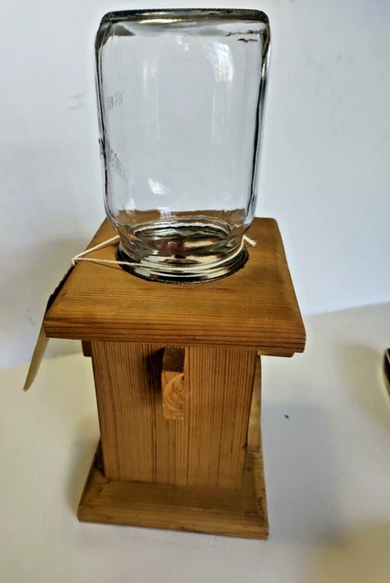 VINTAGE HAND MADE Wooden Nut/Candy Dispenser with Jar $28.75 - PicClick CA