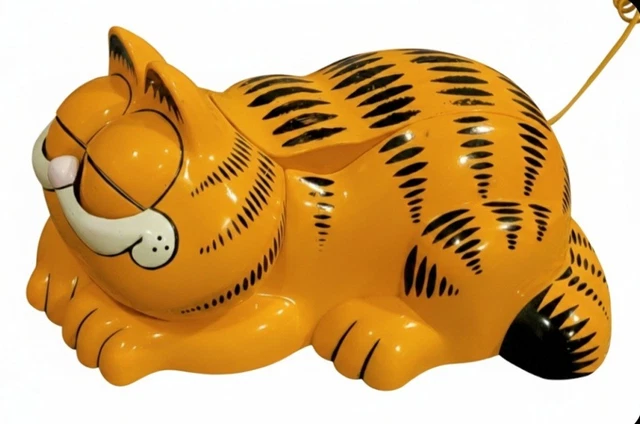 VINTAGE TYCO GARFIELD Landline Telephone 1980s Eyes Open/Close £147.22 ...