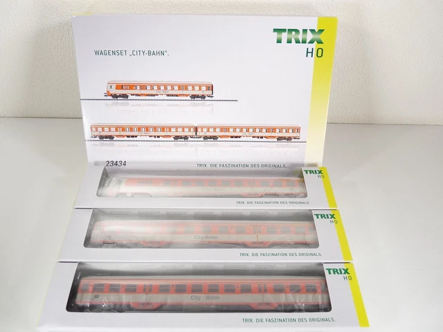 TRIX H0 23434 Personenwagen Set Wagenset City-Bahn neuwertig unbespielt ...