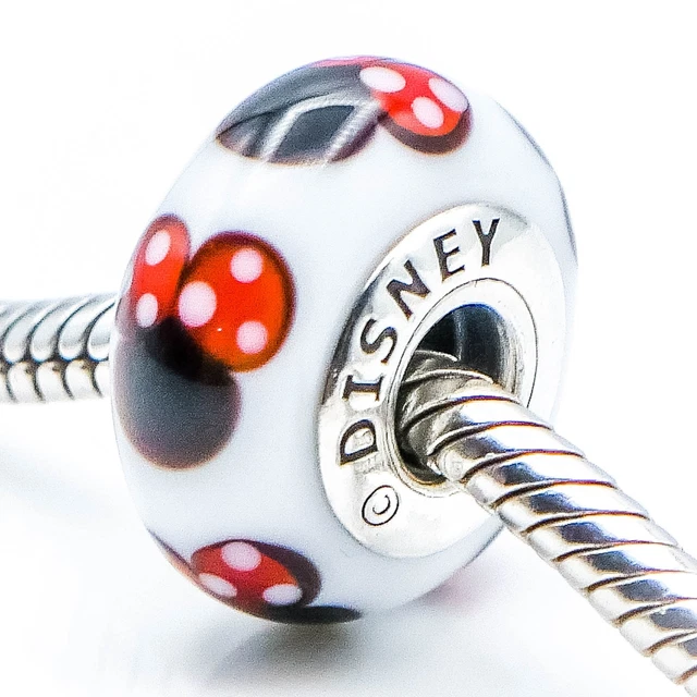 PANDORA DISNEY CLASSIC Minnie Murano Glass Sterling Silver Charm £86.44 ...