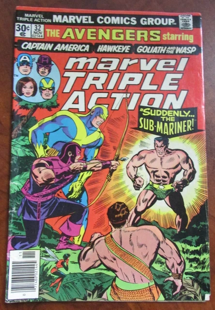 VINTAGE TRIPLE ACTION Avengers Marvel Comics Comic 1976 Vol 1 No 32 EUR ...