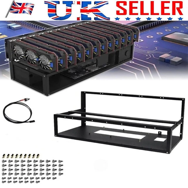 8 GPUMINING RIG Frame Mining Case 6 / 8 GPU Open Air Noise Reducing ...