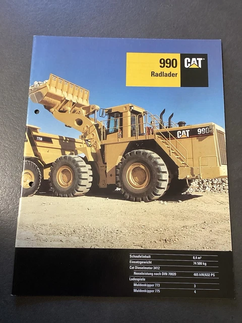 BAUMASCHINEN PROSPEKTE - Caterpillar 990 Radlader 03/1995 EUR 5,00 ...