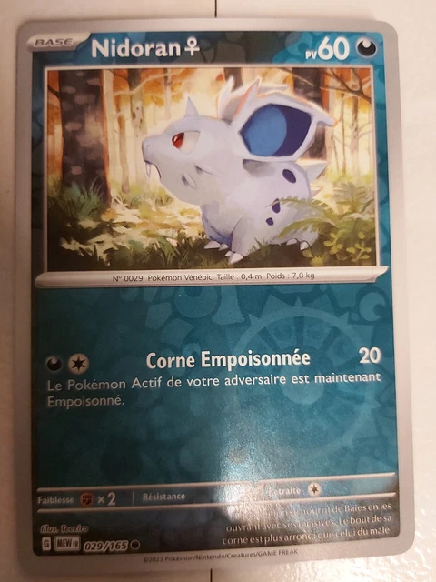 CARTE POKEMON NIDORAN 029/165 Reverse 151 Écarlate Et Violet EUR 5,00 - PicClick FR