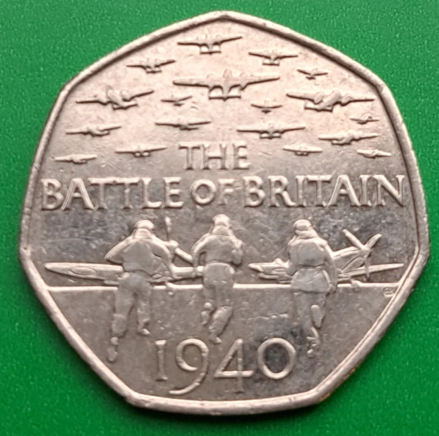 2015 50P COIN Battle Of Britain 1940 Spitfire Bomber Fifty Pence coin £ ...