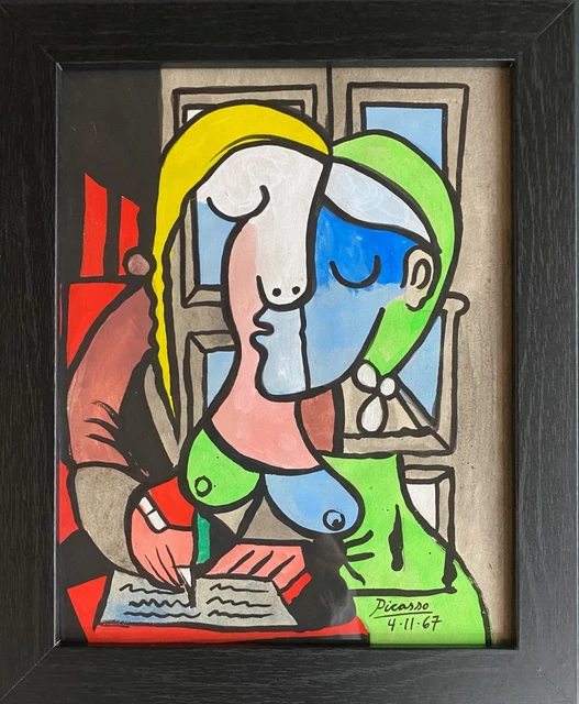PABLO PICASSO DRAWING on Vintage Paper Signed RARE $113.72 - PicClick AU
