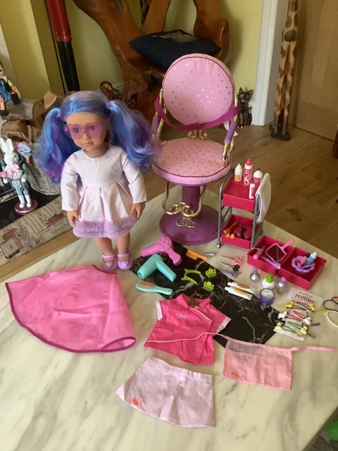 OUR GENERATION HAIR Dresser Bundle - Doll Veronica & Salon Chair ...