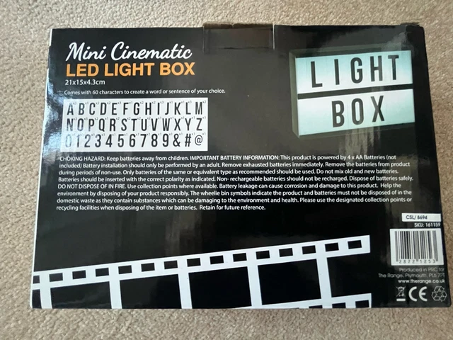 MINI CINEMATIC LED Light Box & Characters Battery Free Standing / Wall ...