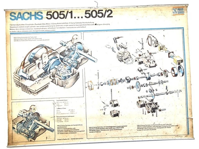 SACHS 505/1 505/2 Motor Explosionszeichnung Zeichnung original Händler ...