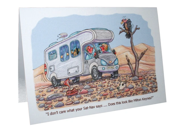 MOTORHOME CARAVANNING HUMOUR Cartoon A5 Funny Greeting Card By Armand ...