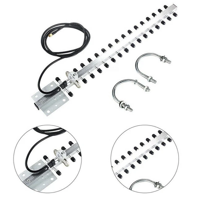 RP-SMA 2.4GHZ 25DBI Directional Outdoor Wireless Yagi Antenna WiFi ...