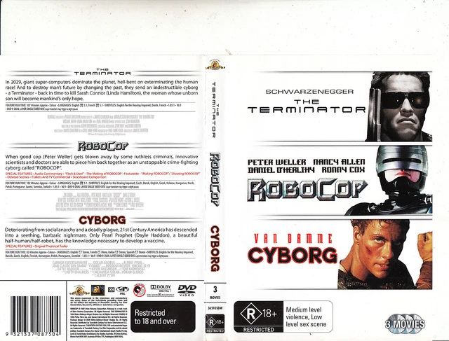 THE TERMINATOR-1984-AROLD SCHWARZENEGGER/ROBOCOP/CYBORG-3 Movie-3 DVD ...
