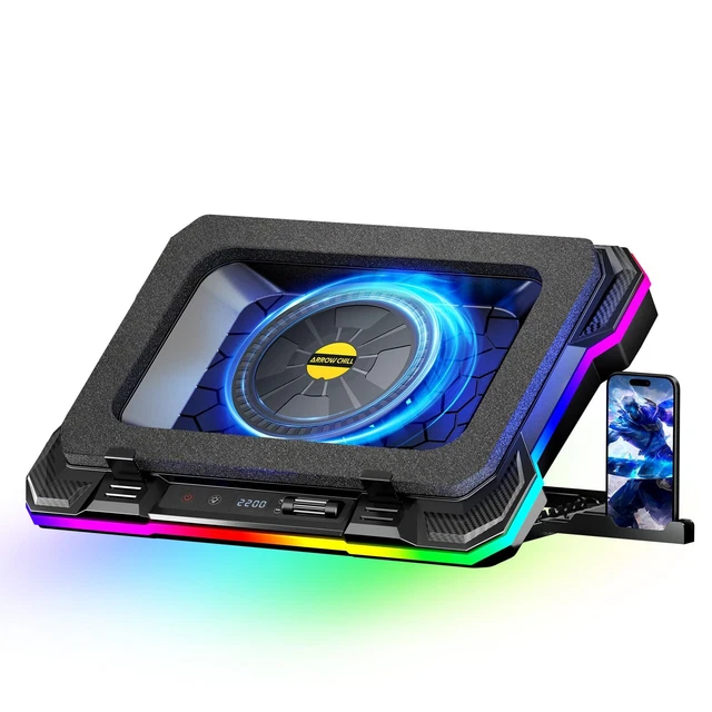 ARROW CHILL POWERFUL Turbofan for Gaming Laptop Cooling Pad RGB Laptop ...
