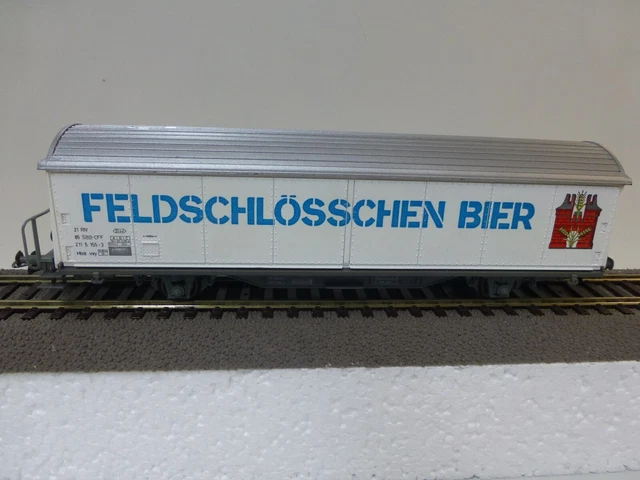 ROCO HO SBB gedeckter Güterwagen " FELDSCHLÖSSCHEN BIER" NEM Schacht ...