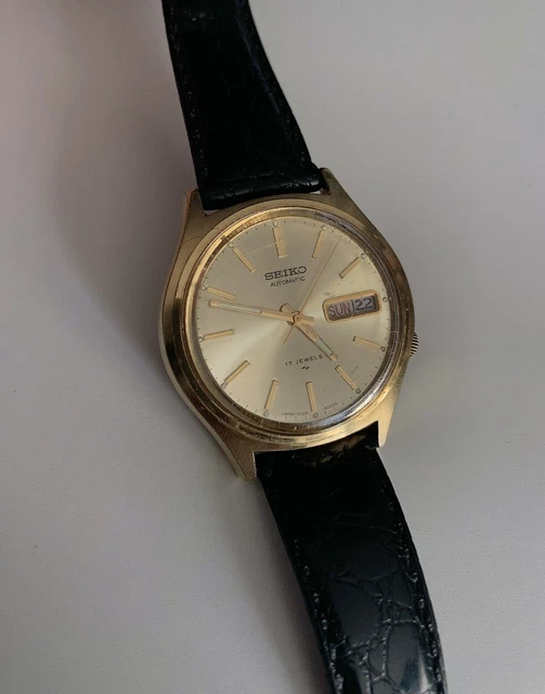 VINTAGE SEIKO AUTOMATIC Men’s Watch Gold Tone Day Date 17 Jewels 7009 $60.00 - PicClick CA