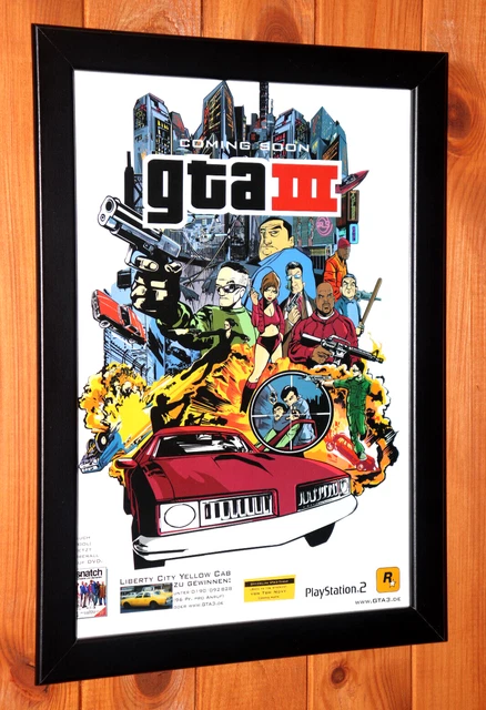 GRAND THEFT AUTO III 3 GTA PS2 Xbox Vintage Promo Rare Poster / Ad Page ...