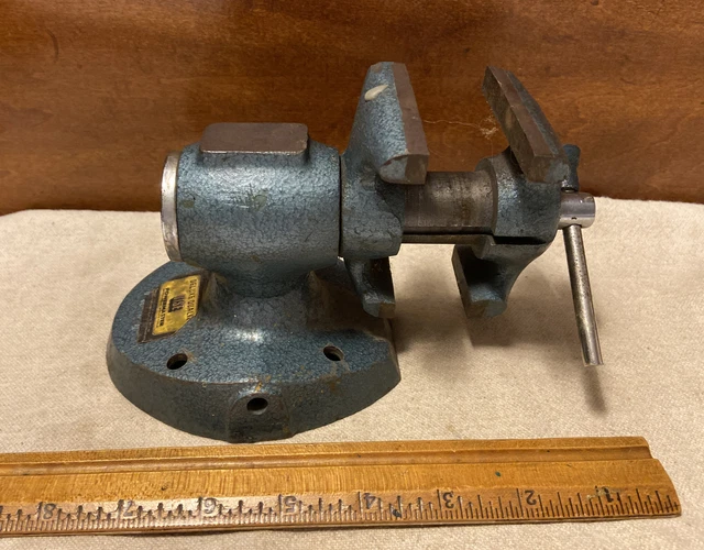 VINTAGE POWERMASTER Deluxe Miniature Vise W/Rotating Head & Double Jaws ...
