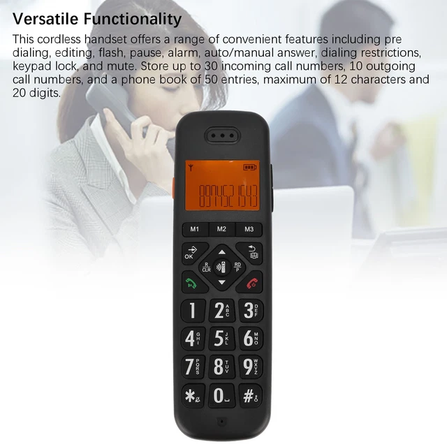 CORDLESS PHONE BIG Button Handset Cordless Phone Caller ID Call Waiting ...