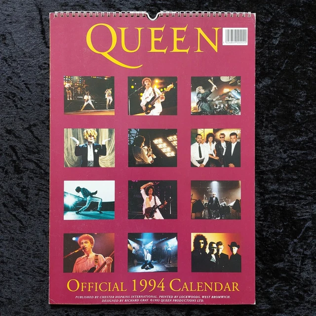 QUEEN 1994 OFFICIAL Calendar Freddie Mercury/Brian May/Roger Taylor/John Deacon £4.99 - PicClick UK