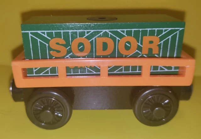 THOMAS & FRIENDS Wooden Railway Sodor Cargo Co With Burnt Orange Cargo ...