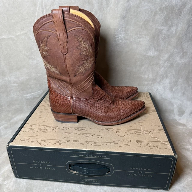 TECOVAS * LIMITED Edition Genuine Barrett Snip Toe Python Boots Men’s ...