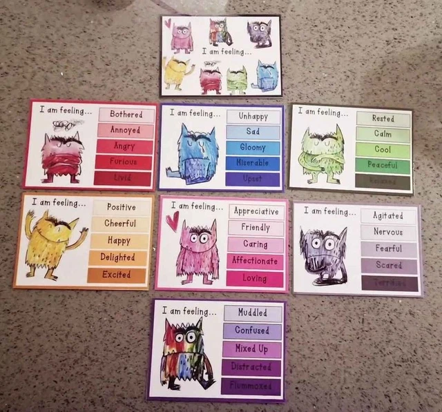 COLOUR EMOTION MONSTERS - Flash Cards- Communication- SEN- Autism/ADHD ...