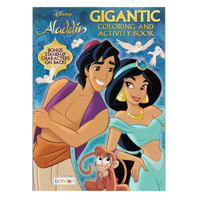 ALADDIN COLORING & Activity Kids Book - 192 pages - BONUS CUTOUT ...