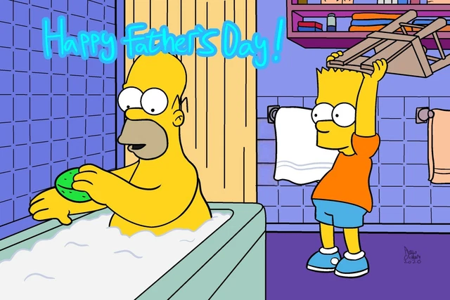 HOMER AND BART - The Simpsons Inspired Meme Father's Day Greeting Card ...