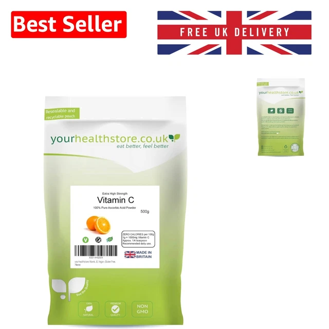 100% NATURAL 500G Ascorbic Acid Powder - Pure Vitamin C for Immune ...