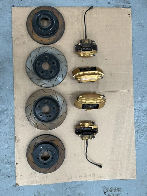 NISSAN SKYLINE R34 Gt-R Front & Rear Brembo Brake Calipers & Discs Gold ...
