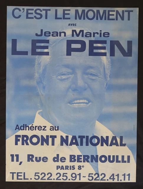 AFFICHE ORIGINALE JEAN-MARIE LE PEN FRONT NATIONAL FN RN 56x65cm poster ...