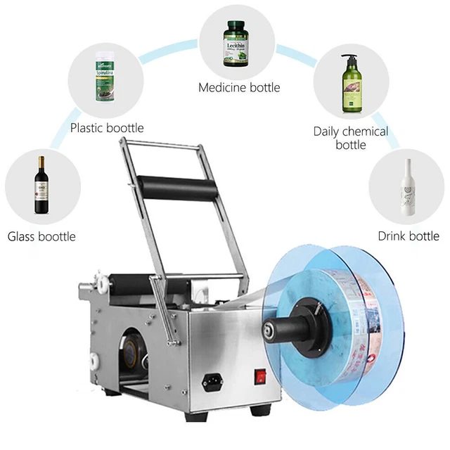 MT-50 ROUND BOTTLE Labeling Machine Semi-Automatic Label Applicator ...