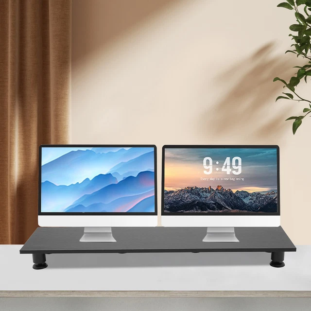 42 INCH DUAL Monitor Stand Riser Shelf Ergonomic Computer Screen Stand ...