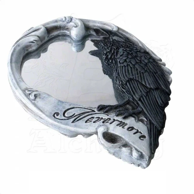 ALCHEMY GOTHIC NEVERMORE The Raven Edgar Allan Poe Compact Hand Mirror ...