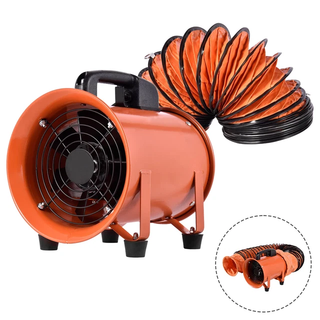 10& EXTRACTOR FAN Blower Portable 5m Duct Hose Ventilator Industrial ...