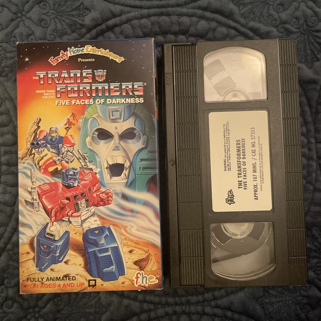 TRANSFORMERS VHS FIVE Faces Of Darkness VHS 1986 FHE Hasbro RARE Tested ...