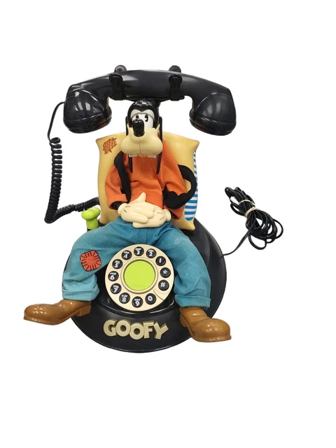 VINTAGE DISNEY TELEMANIA Goofy Animated Talking Sleeping Landline ...