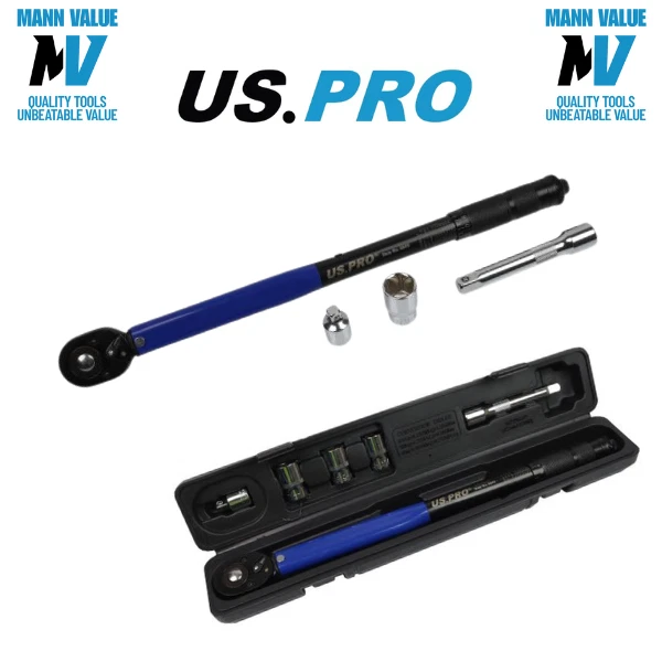 US PRO TOOLS 1/2" Drive Calibrated Torque Wrench 13.6-203.5 Nm 6845 ...