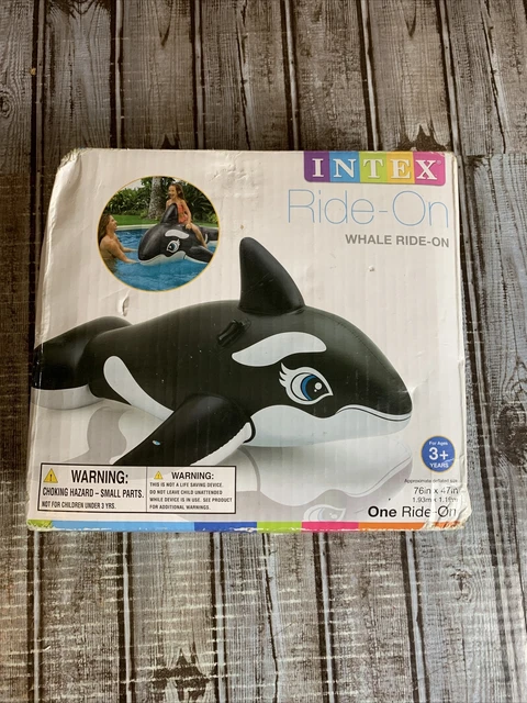 INTEX WHALE RIDE-ON Large Inflatable Swimming Pool Float Raft 76" X 47 ...