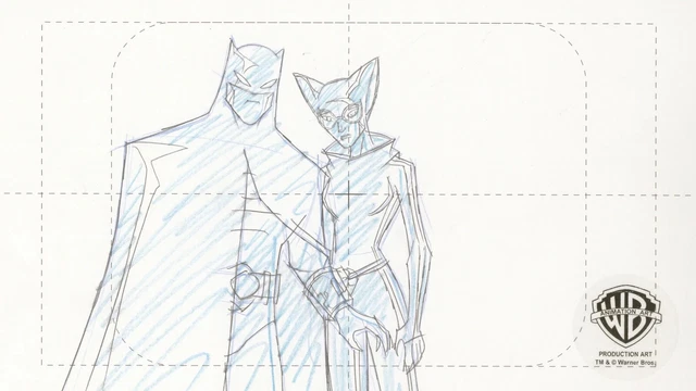 BATMAN ANIMATED SERIES- Original Production Drawing-Batman+Catwoman-The ...