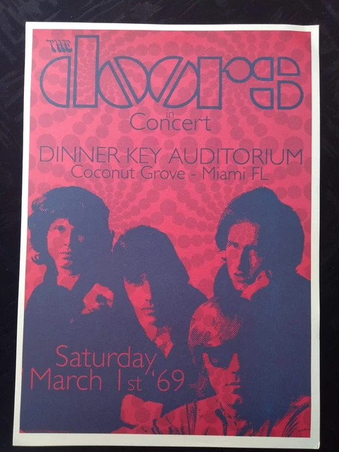 THE DOORS: DINNER Key Auditorium 1969 Reproduction A3 Concert Reprint £ ...