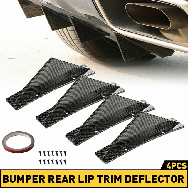 4X UNIVERSAL REAR Bumper Diffuser Fin Spoiler Lip Wing Splitter Carbon ...