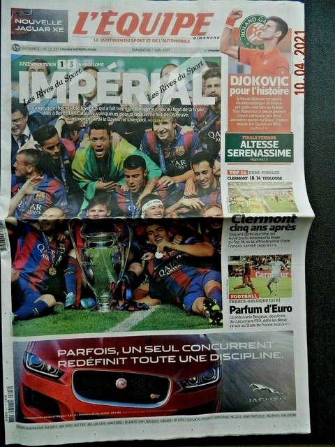 JOURNAL L'EQUIPE BARCELONE 5° Victoire Champions League Messi Neymar 07 ...